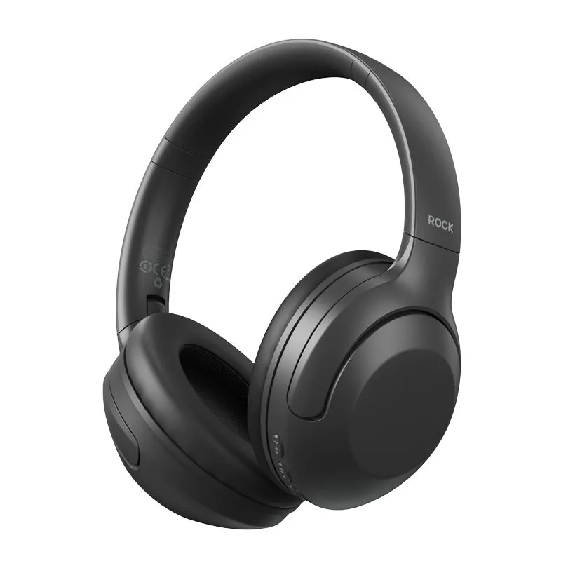 Беспроводные наушники накладные с активным шумоподавлением Rock O3 ANC Wireless Headphones черные