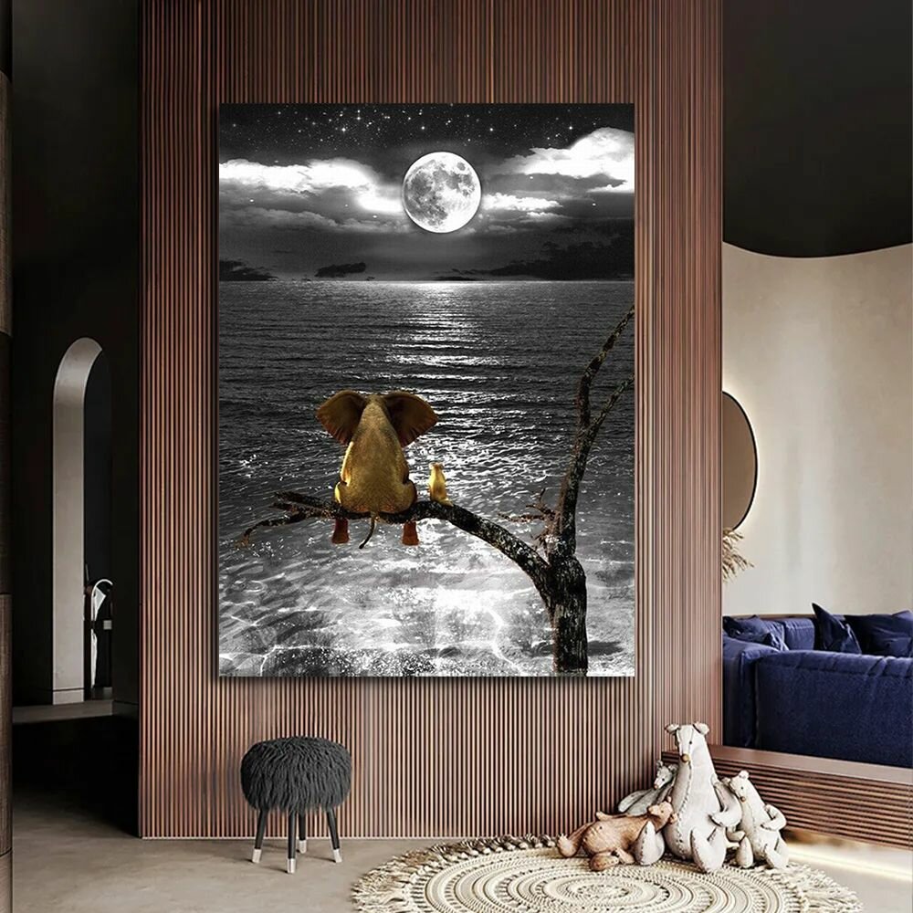 Картина ВсеКартины. тут "Слон на дереве", на холсте, дерево, на подрамнике