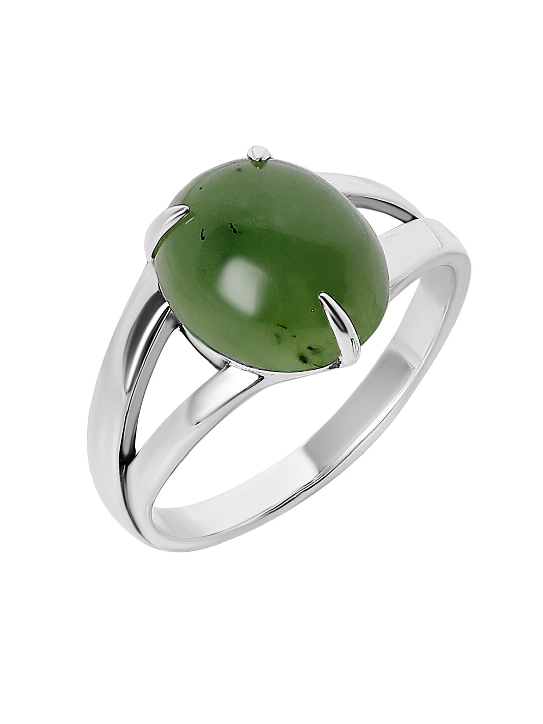 Кольцо, серебро, 925 проба, чернение, нефрит