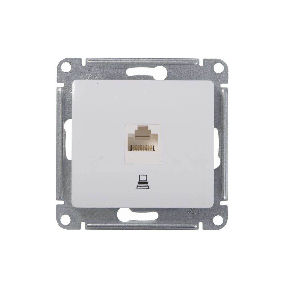 Розетка компьютерная Schneider Electric Глосса без рамки белая