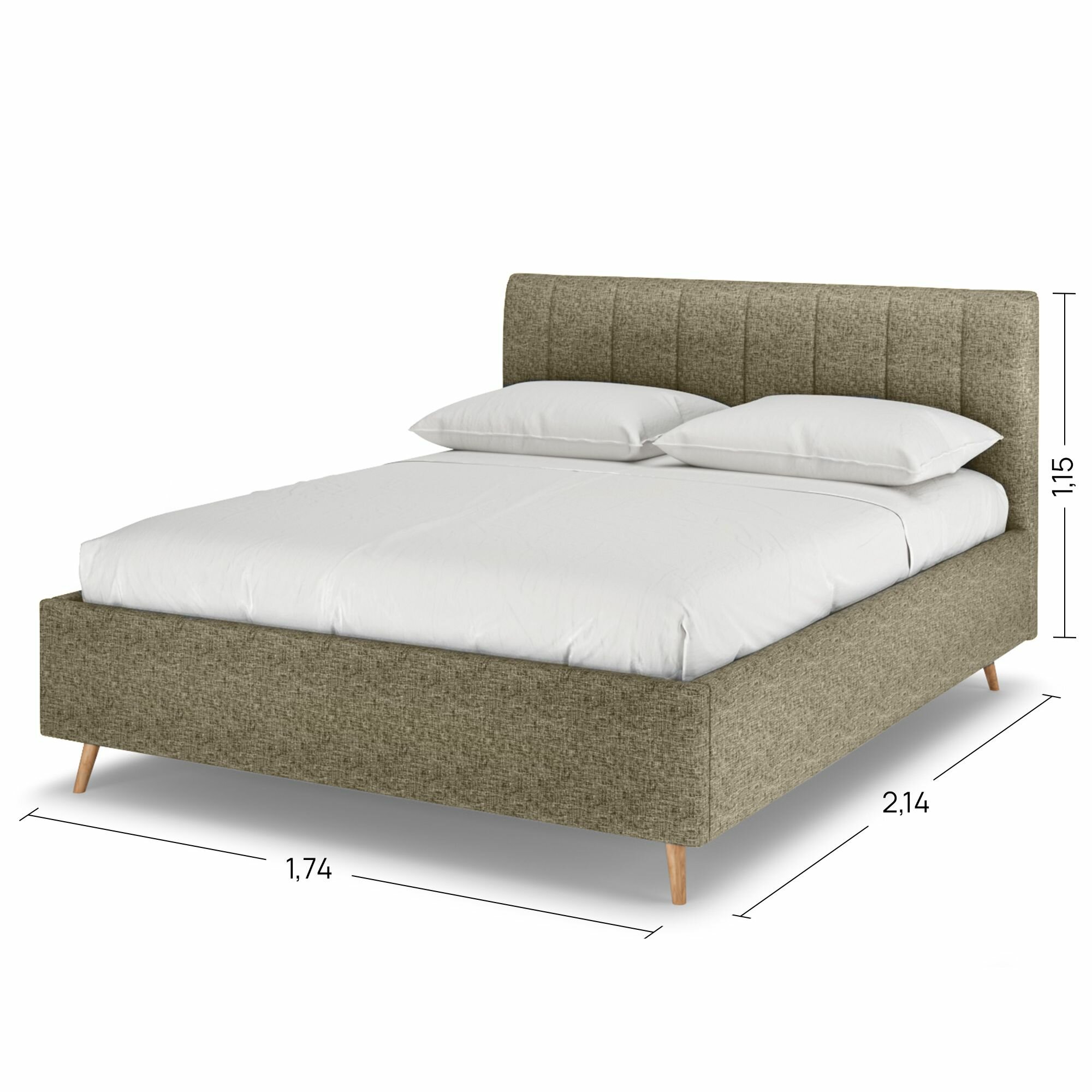 Двуспальная кровать 160х200 с подъемным механизмом, "York" с мягким изголовьем для дома, для спальни, ортопедическое основание, с ящиком для белья. Рогожка серый Bingo 33