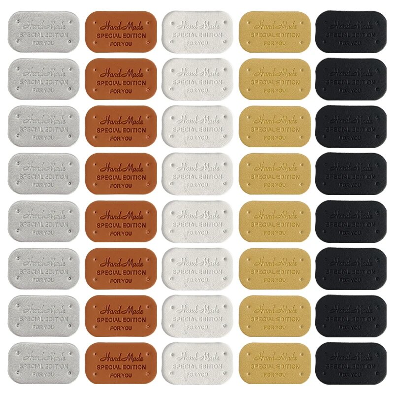 Кожаные этикетки для одежды 25/50 шт 25pcs mix colors