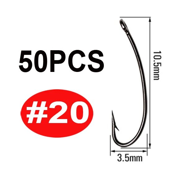 Wifreo крючки для сухого нахлыста 50 шт. Белый, 50pcs size 20