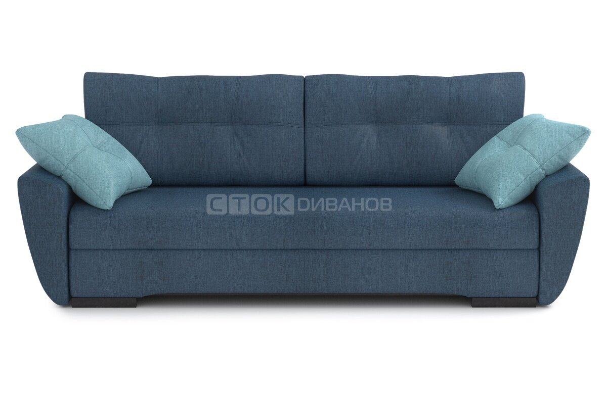 Диван Сток Диванов Амстердам, темно-синий, рогожка, 230 см, механизм еврокнижка