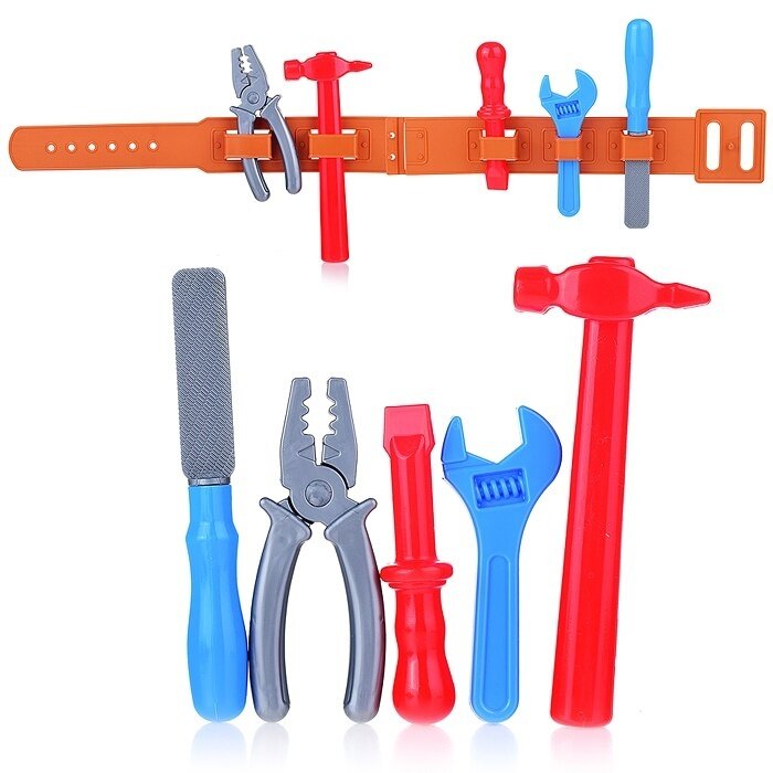 Набор игрушечных инструментов Стром 5 предметов и пояс, детский (У358)