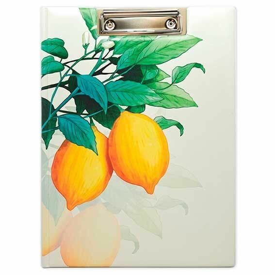 Папка-клипборд ДПС А4 "Лимон" ПВХ, бежевая с рисунком (2118. Р2)