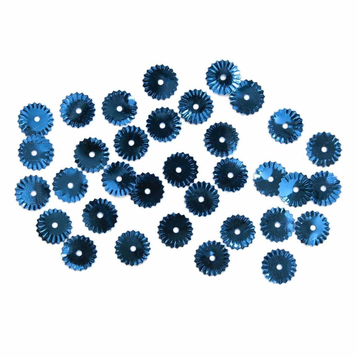 Пайетки Astra&Craft Рельефные, 10 мм, цвет A5, синие, 10х10 г