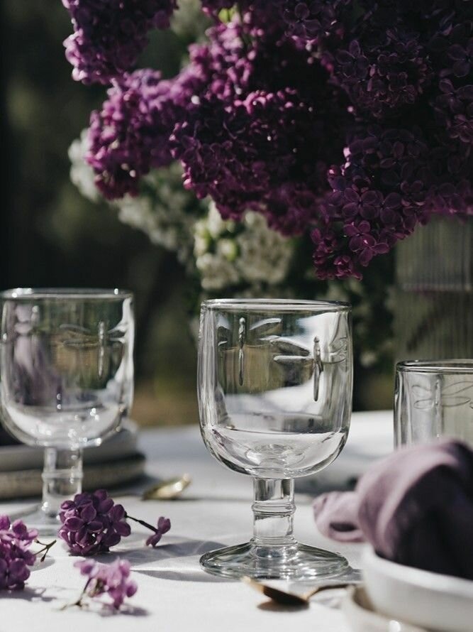 Бокалы для вина, подарочный набор с рисунком "стрекоза" "LIBELLULES" La Rochere 2 шт, 280 мл, прозрачное стекло. Для вина, воды, сока, коктейле. (Франция)