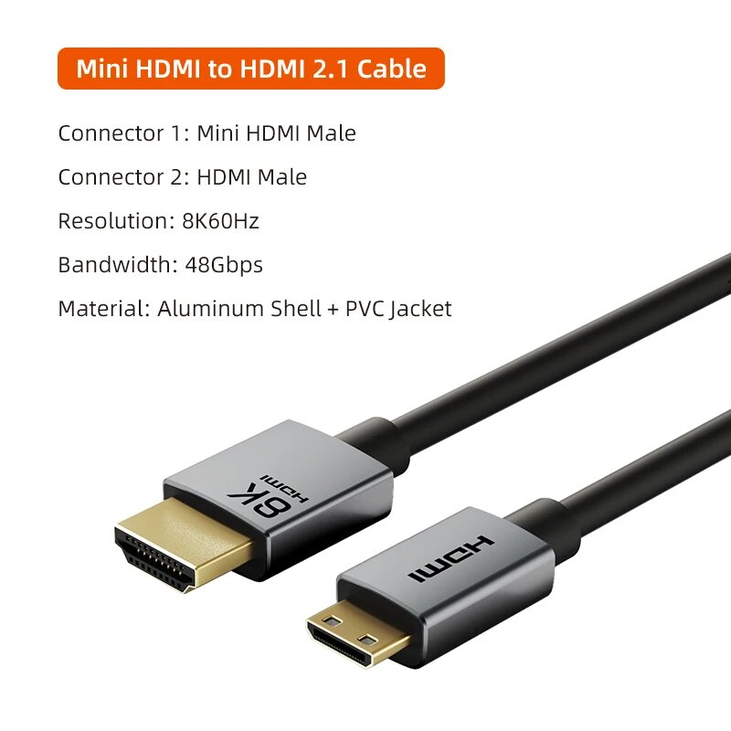 CABLETIME Мини HDMI-HDMI кабель 8K 60Гц 1M