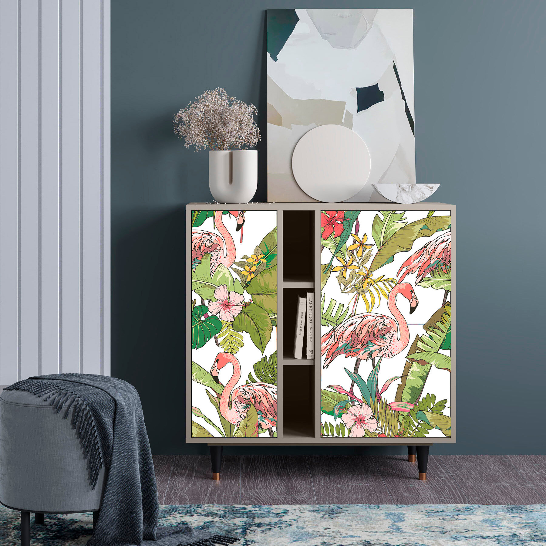 Комод - STORYZ - BS5 Sweet Flamingo, Размер - 94 x 96 x 41 см, Цвет корпуса - , Сатин