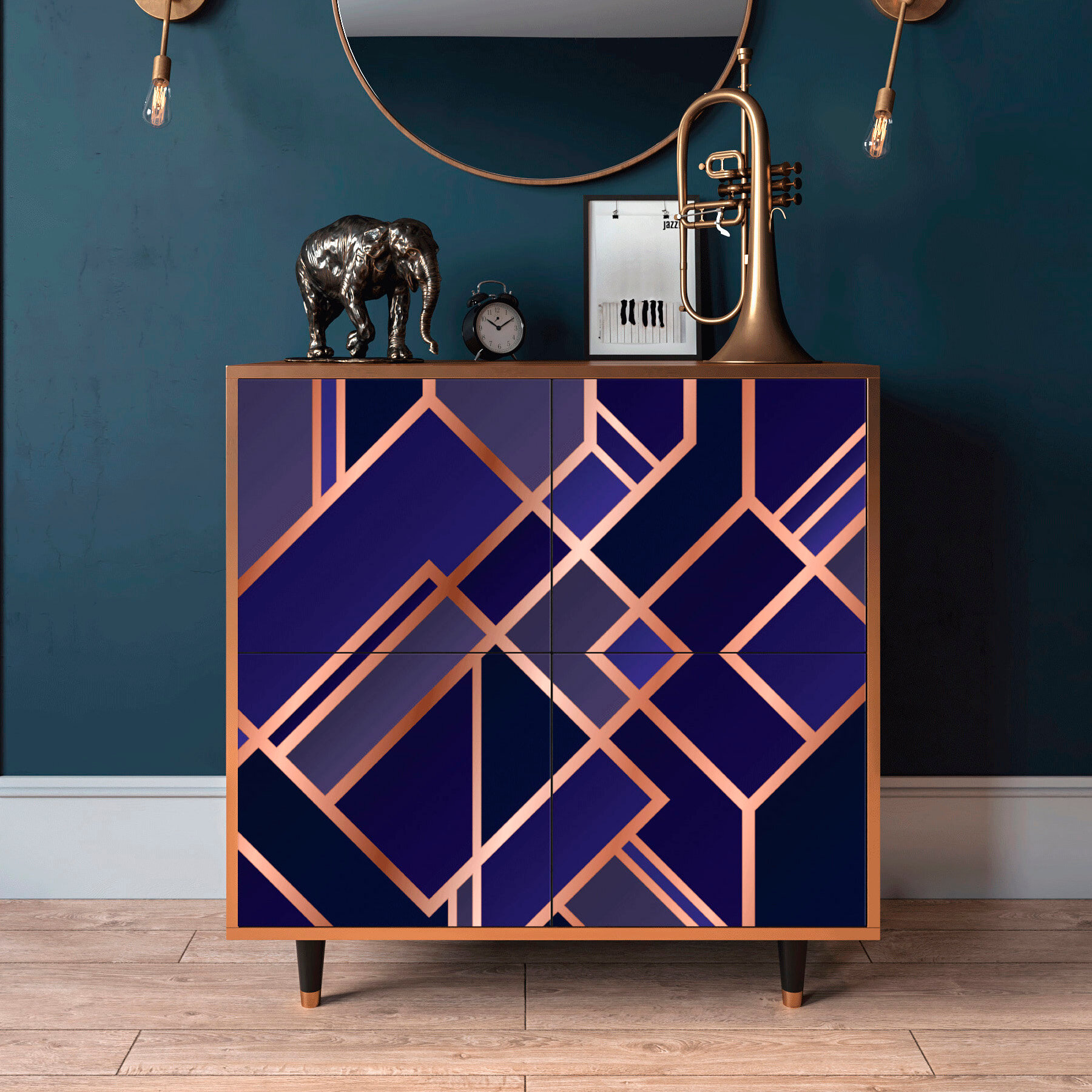 Комод - STORYZ - BS3 Aquamarine Getsby, Размер - 94 x 96 x 48 см, Цвет корпуса - Орех