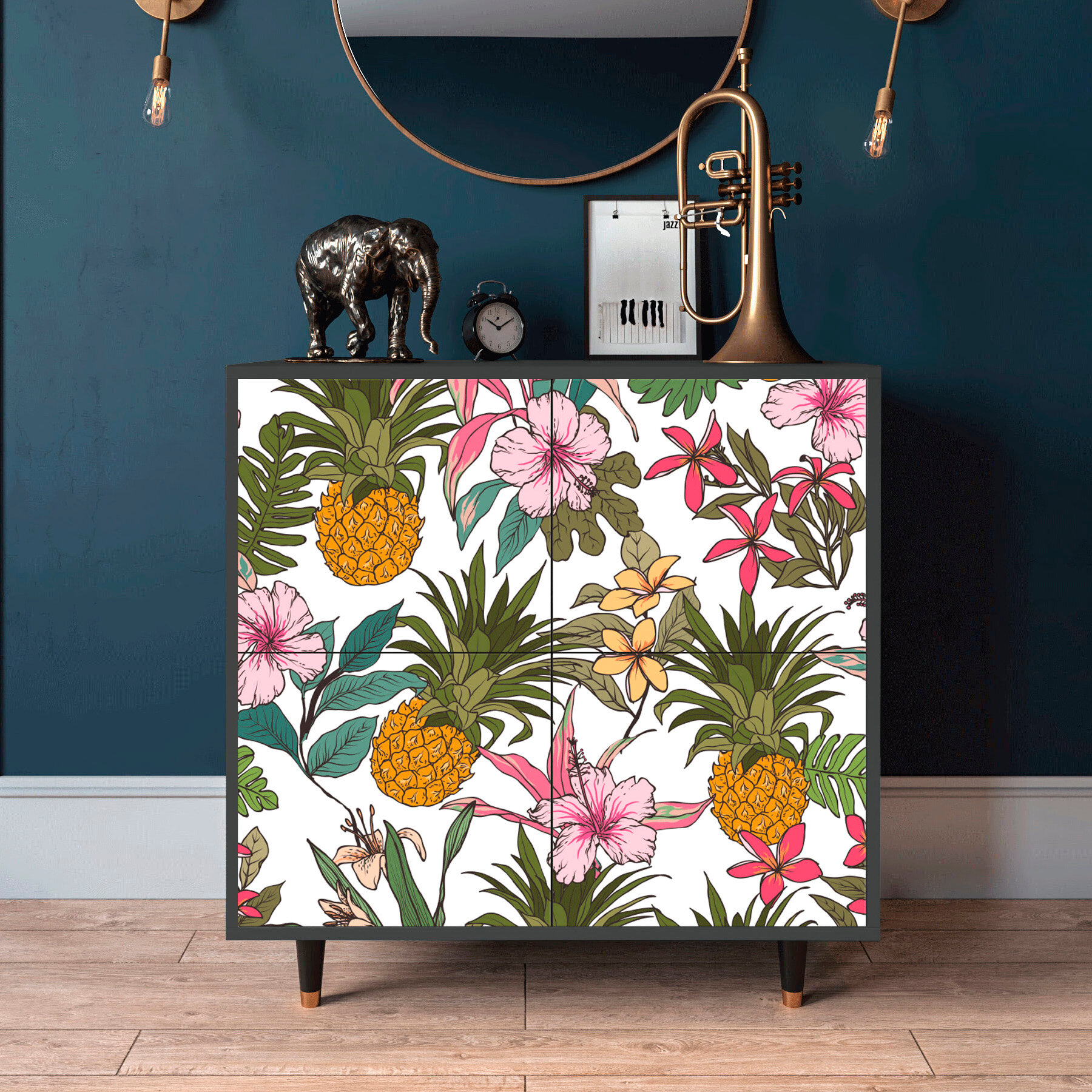 Комод - STORYZ - BS3 Estival Fruit, Размер - 94 x 96 x 48 см, Цвет корпуса - Антрацит