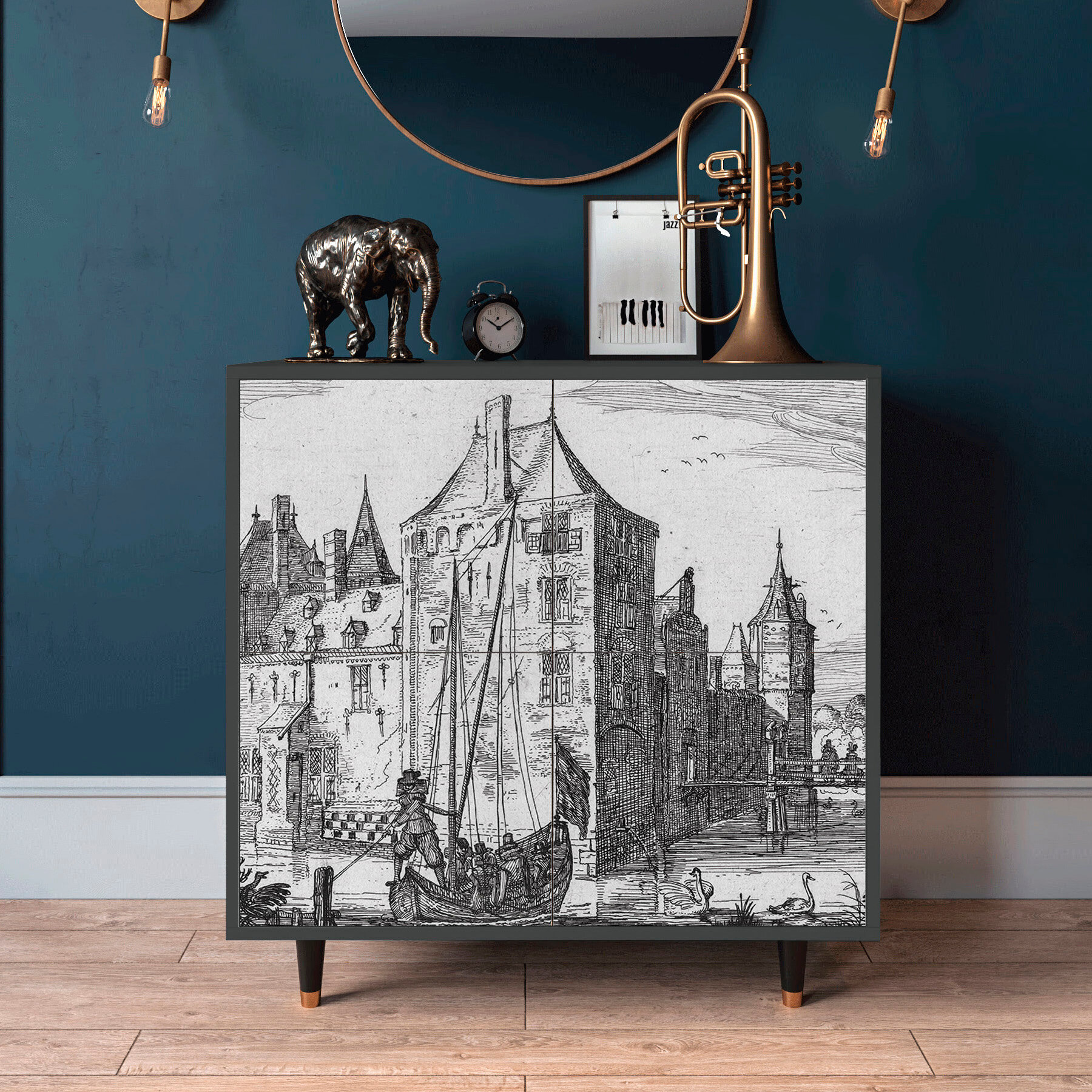 Комод - STORYZ - BS3 Castle by Pieter Breugel, Размер - 94 x 96 x 48 см, Цвет корпуса - Антрацит