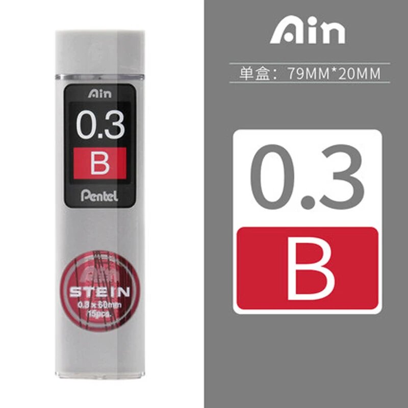 Сменные стержни для механических карандашей PENTEL C275 Ain STEIN 0,2 0,3 0,5 0,7 мм 0.3mm B