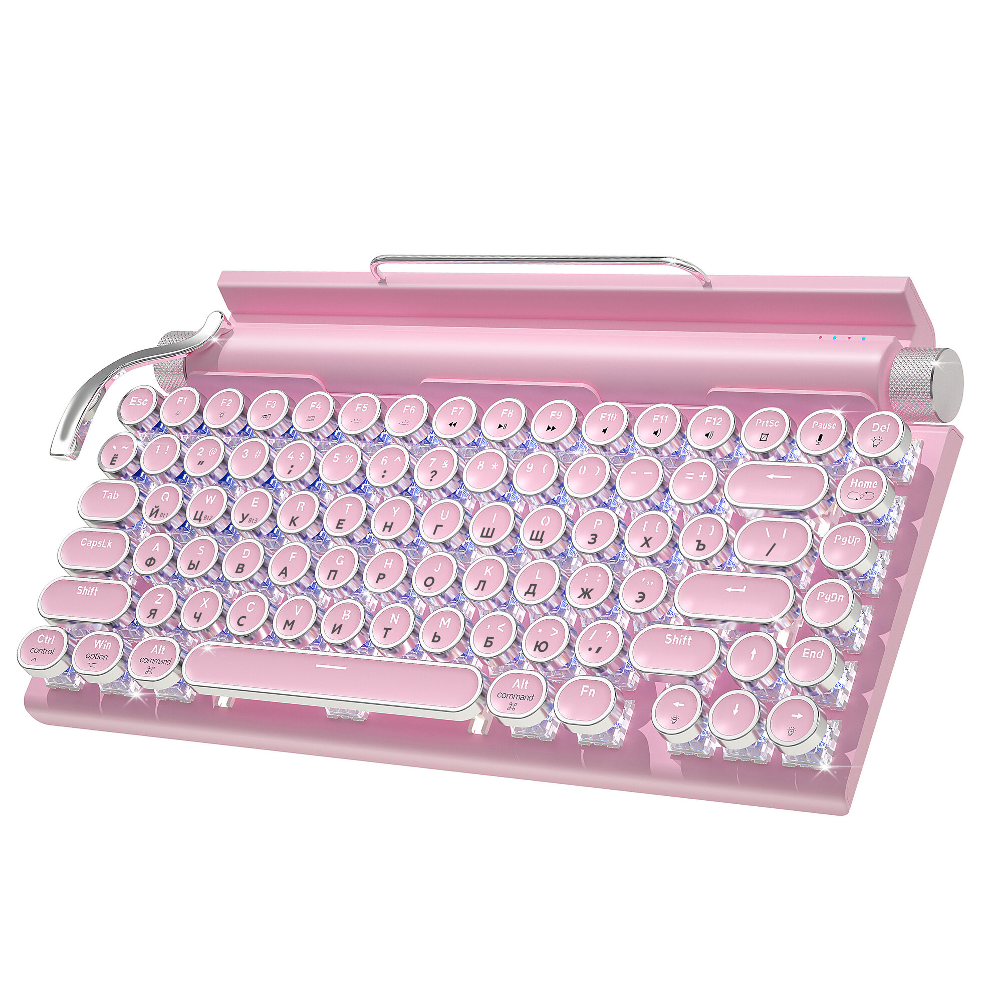 Механическая игровая беспроводная клавиатура в стиле ретро с возможностью горячей замены 83 клавиши, Bluetooth 5.0 + USB, возможность регулировки 14 режимов освещения, подходит для компьютера, ноутбука, мобильных игр, русская /английская клавиатура.