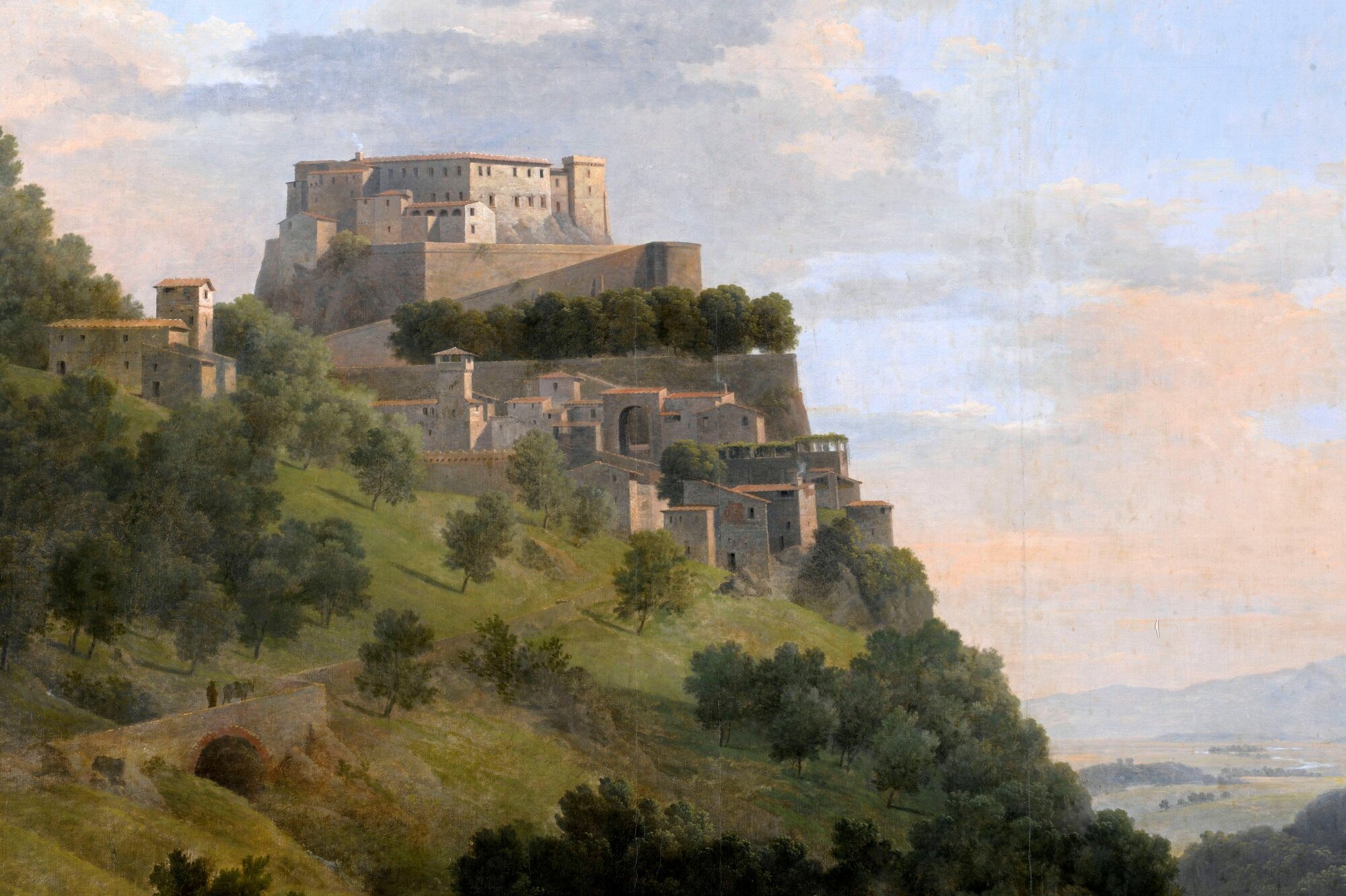 Картина Бертена Жан-Виктора Итальянский пейзаж с архитектурой и ораторией 80х53 см