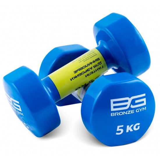 Гантели для аэробики Bronze Gym BG-FA-VD5 виниловые, 5 кг, пара