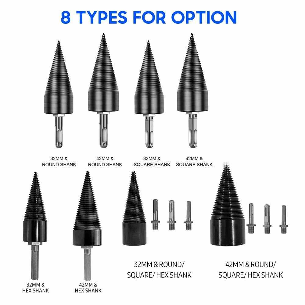 Сверло для колки дров 32 мм с 3 хвостовиками