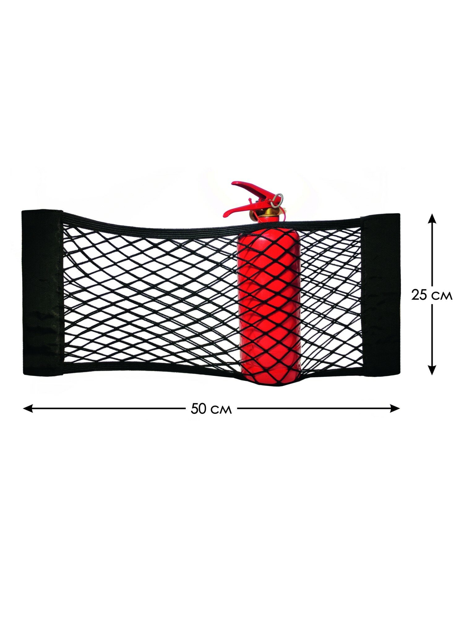 Сетка в багажник автомобиля на липучке, багажный карман (чёрная, 25*50 см) belais #22158