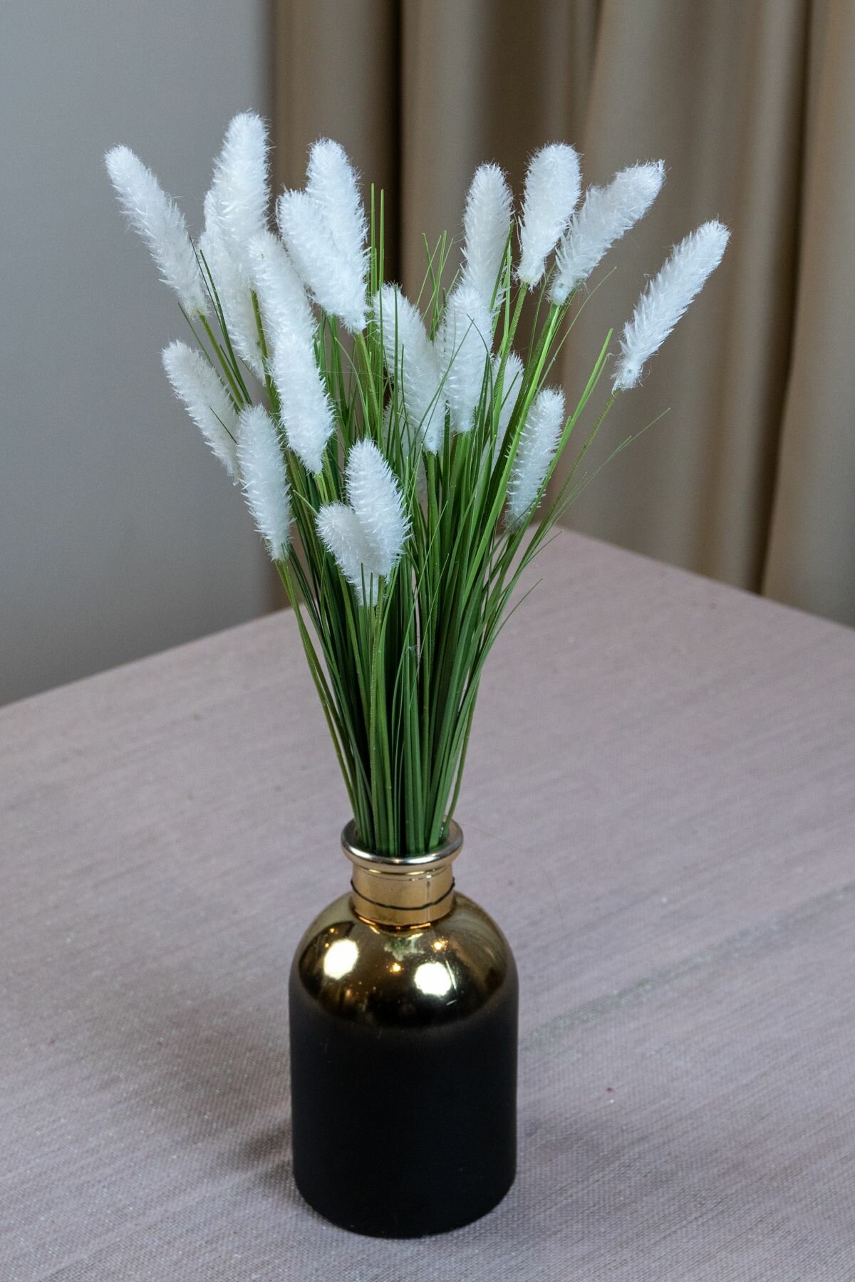 Искусственные цветы для декора флористические премиум Лагурус белый 3 ветки 52 см