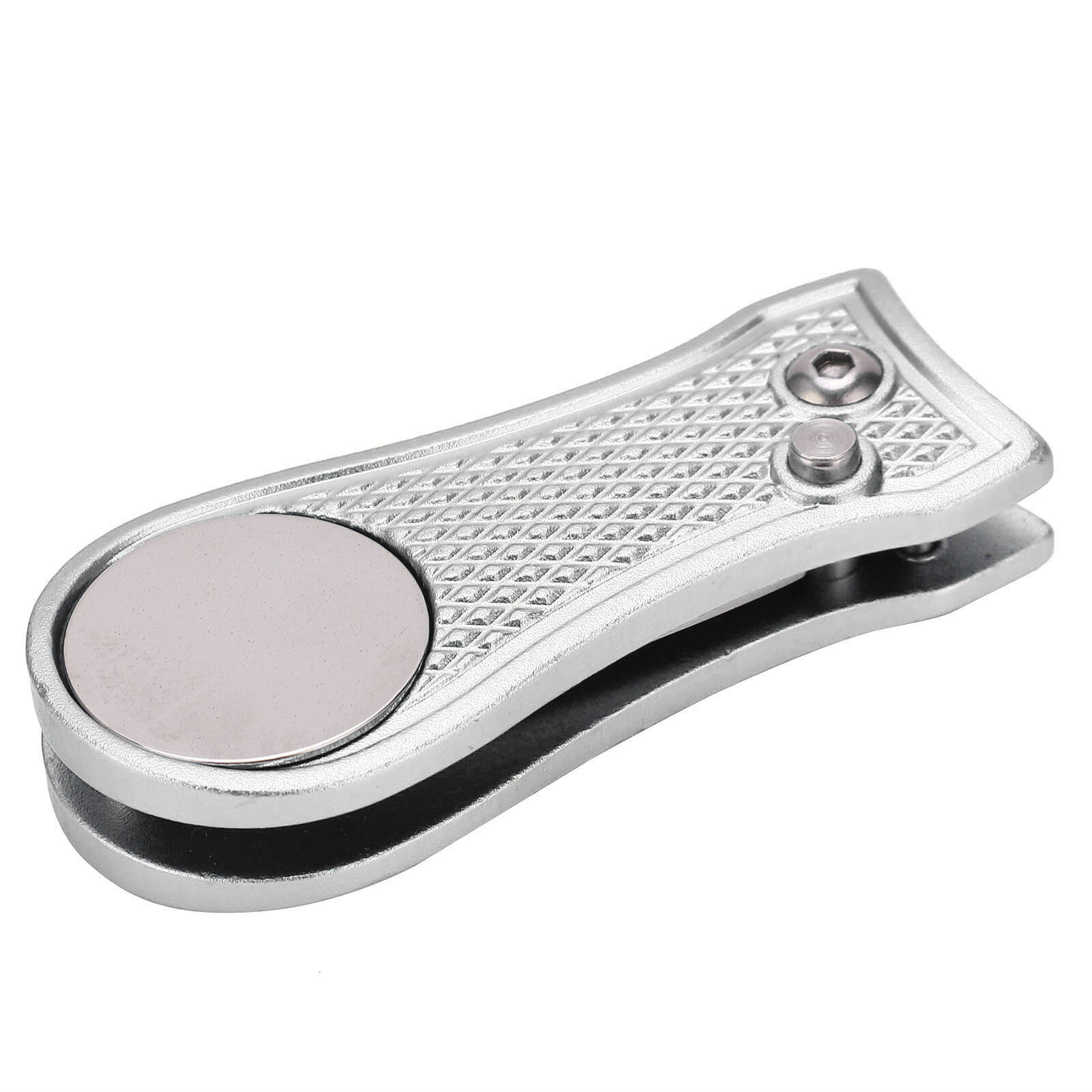 Golf Green Fork Stainless Steel Foldable Divot Repair Tool with Magneti AccessoriesSilver