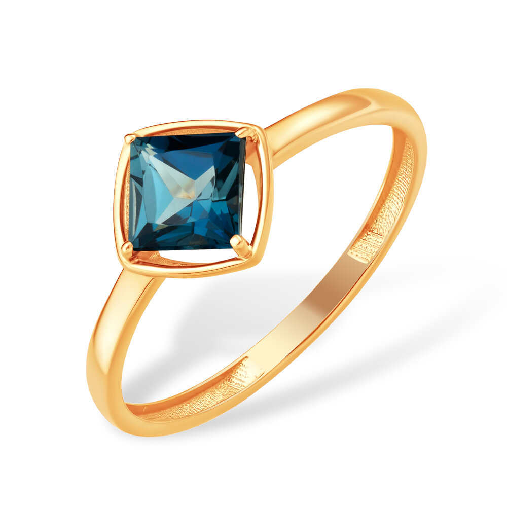 Кольцо, золото, 585 проба, Лондон топаз