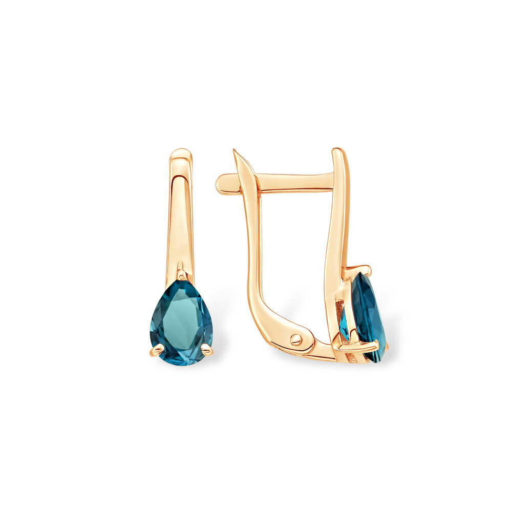 Серьги золото, 585 проба, гранат