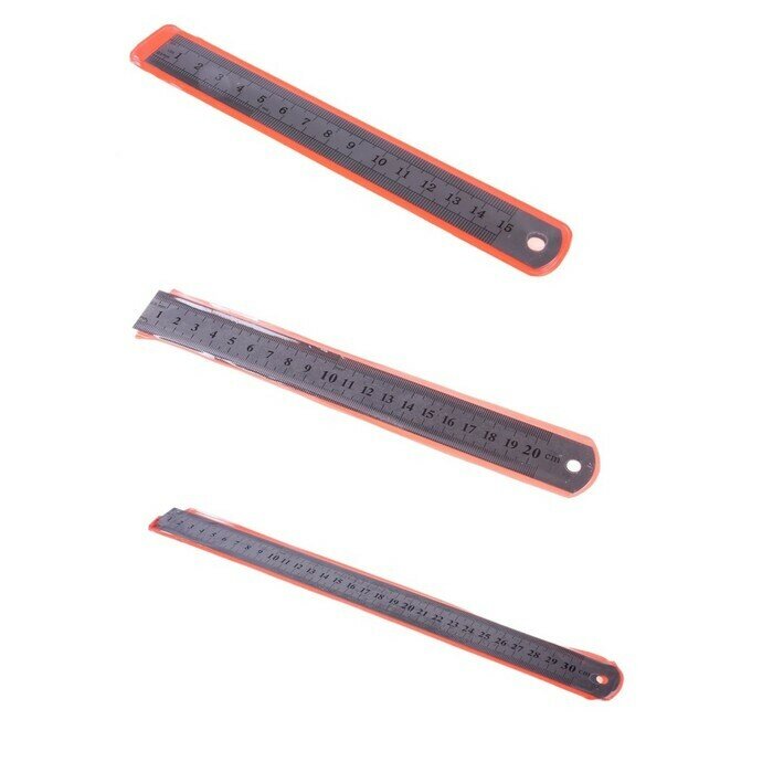 Набор линеек металлических 3 штуки: 15см, 20см, 30см.