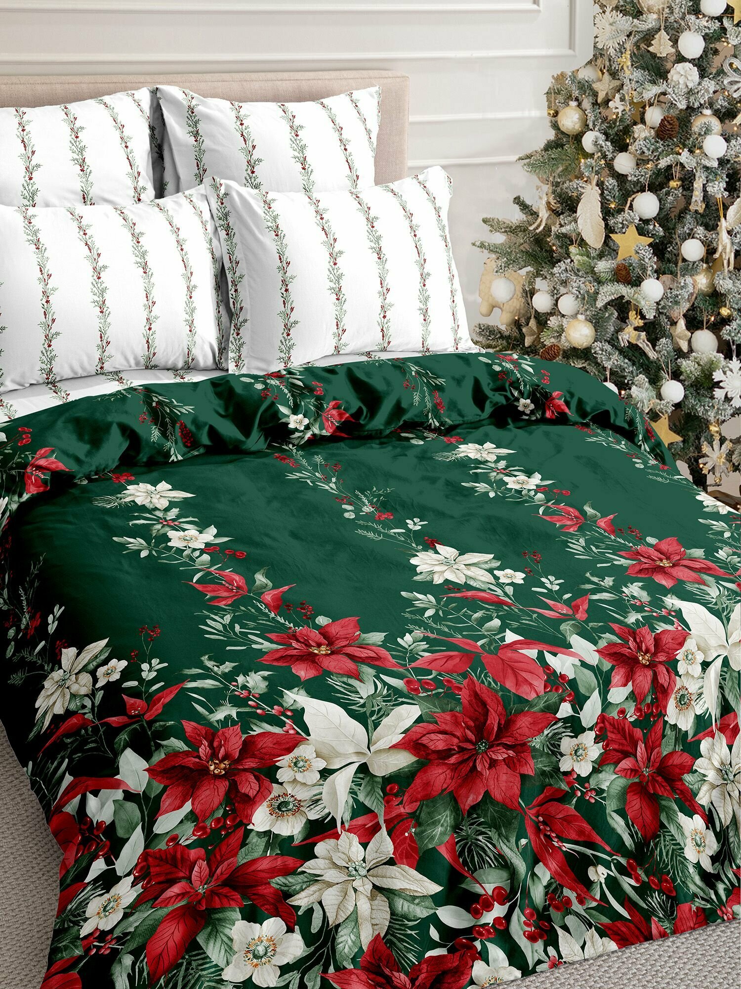 Постельное белье 2 спальное Cozy Home, Перкаль, 2 нав. 50х70, Christmas dreams