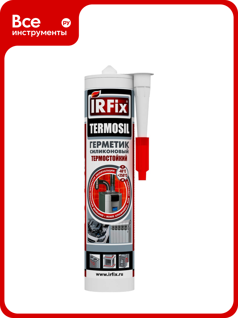 Высокотемпературный силиконовый герметик IRFIX TERMOSIL красный, 310 мл 20019, разработан