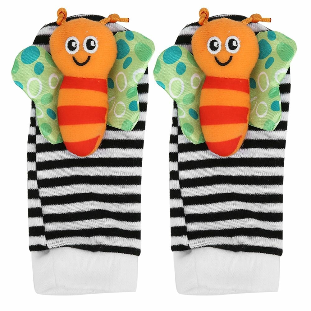 Подвесная игрушка-носок для младенцев, мягкие детские носки-погремушки на руку, 2 шт.