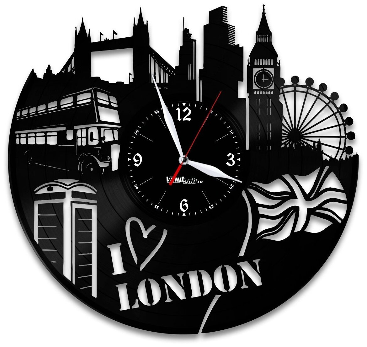 Часы из виниловой пластинки (c) VinylLab Лондон
