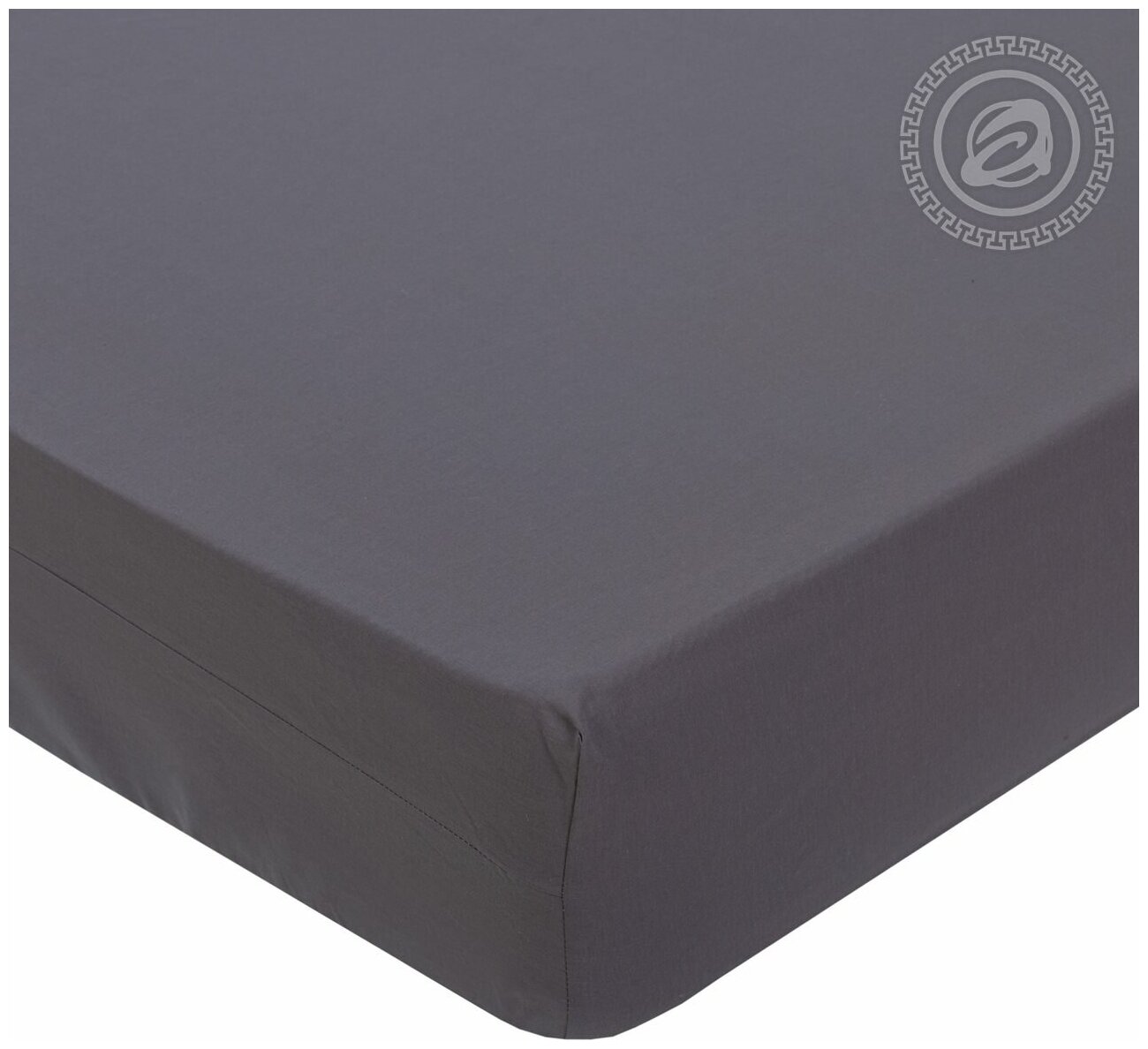 Простыня на резинке из поплина "графит" 160х200х20