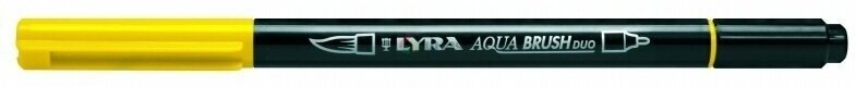 Фломастер цветной акварельный Lyra Aqua Brush Duo, двусторонний Лимонно-желтый, пр-во Германия