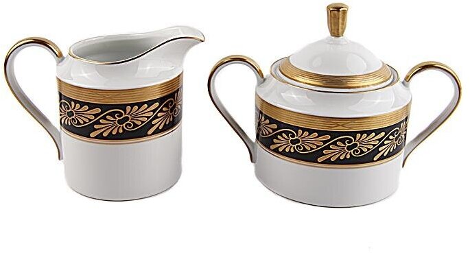 Фаберже. Сахарница и сливочник "Монплезир". Фарфор, роспись, деколь. Faberge, Франция, конец XX века