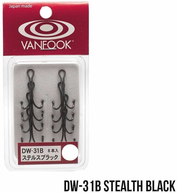 Крючки Vanfook двойные DW-31B Stealth Black #10 (8шт)