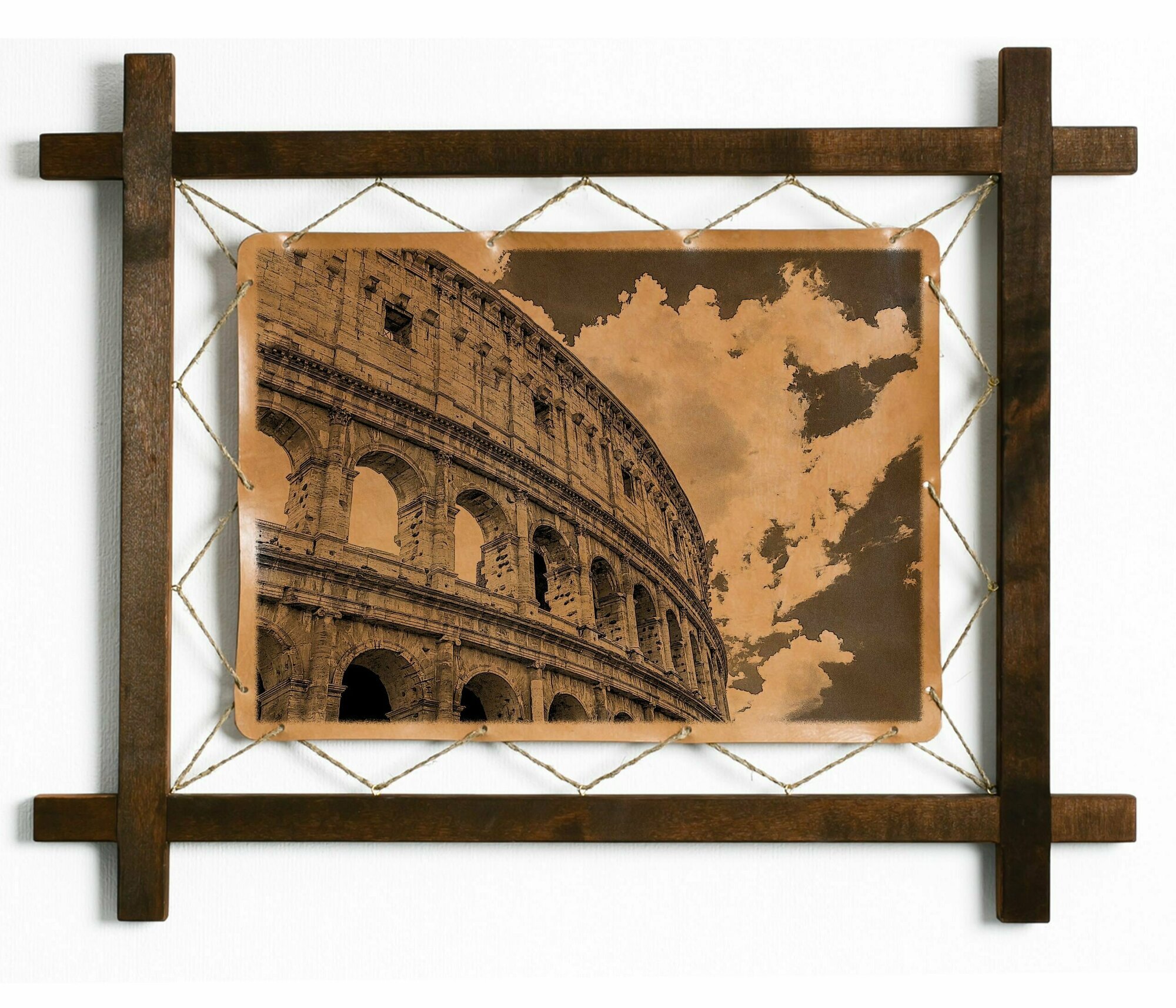 Картина интерьерная из кожи "Колизей", BoomGift