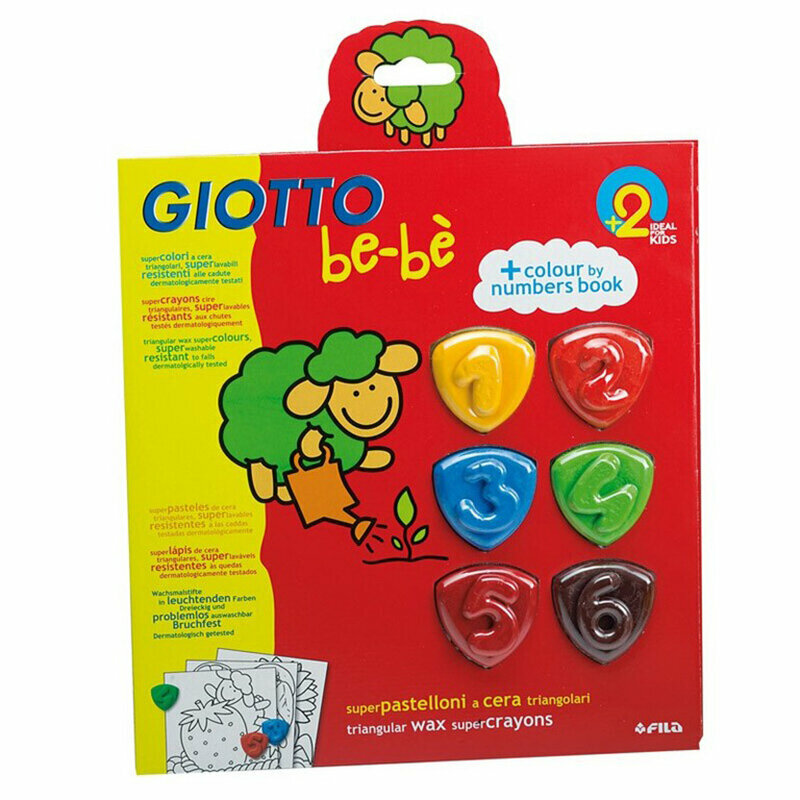 Набор для творчества Giotto be-be: книжка-раскраска, восковые мелки, 6 цветов