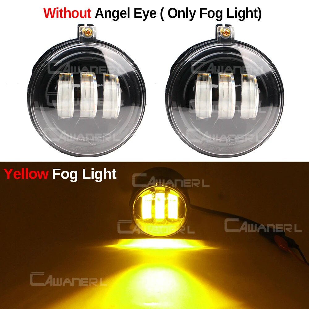 2 X автомобильные светодиодные противотуманные фары «ангельские глазки» DRL, Without Angel Eye