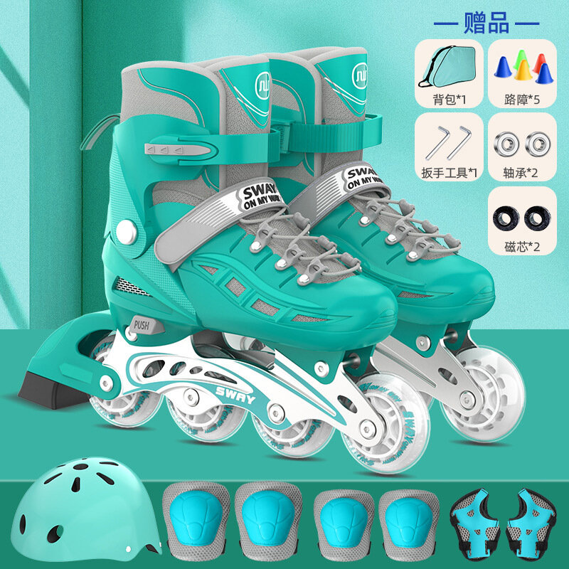 Роликовые коньки Swift, изумрудно-зеленые, размер M, съемные колеса
