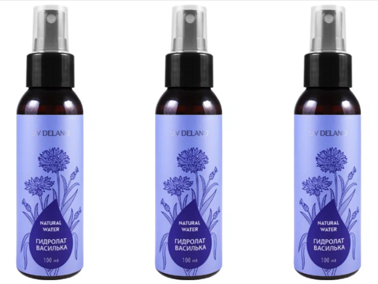 Гидролат василька Liv Delano Natural Water, 100 мл, 3 шт