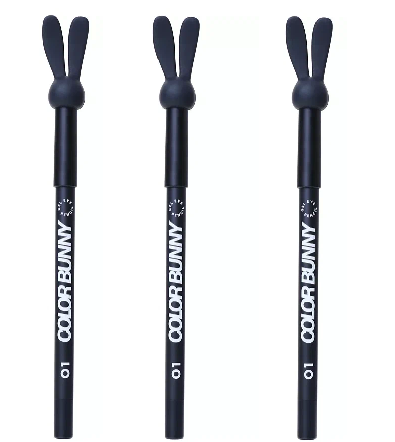 Карандаш гелевый для глаз Love Generation Color Bunny, тон 01 черный, 1,3 г 3 шт