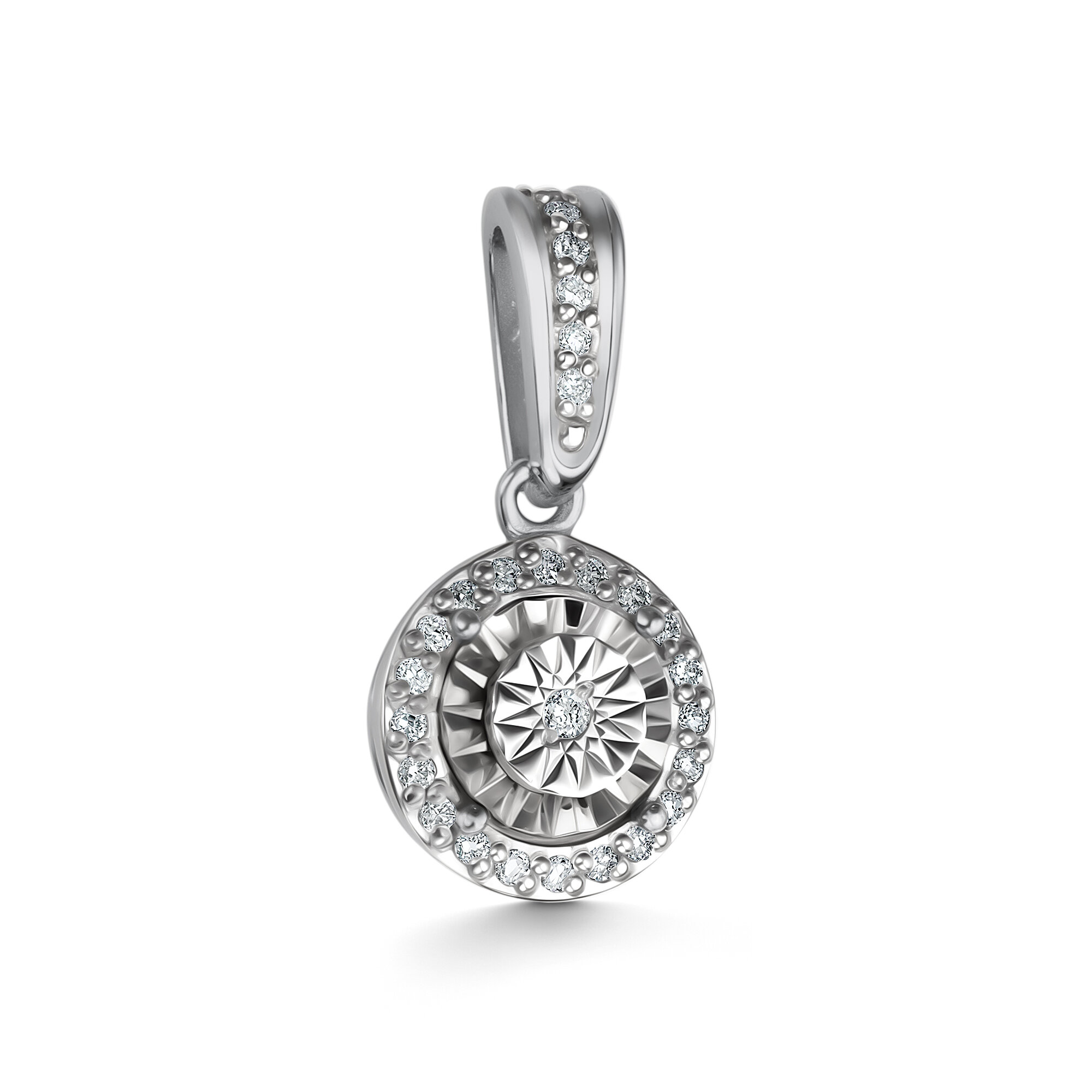 Подвеска, белое золото, 585 проба, бриллиант