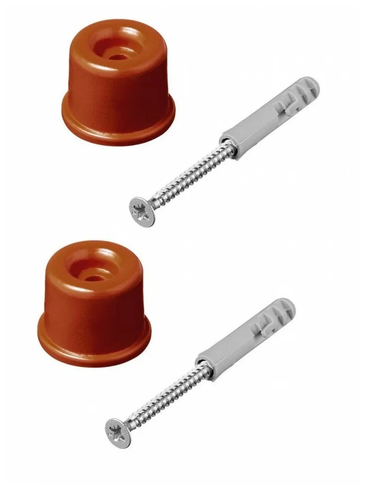 Стопор-фиксатор для двери круглый для детей, ограничитель напольный коричневый 1 штука