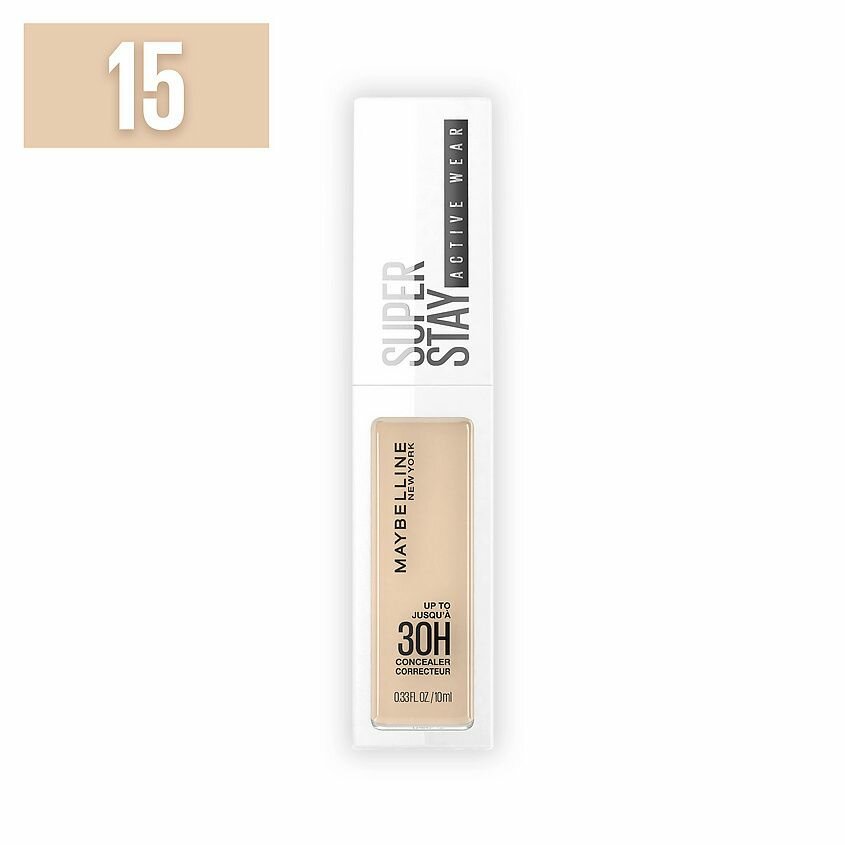 MAYBELLINE NEW YORK Стойкий консилер для лица "Super Stay Active Wear 30Ч", № 15, 10 мл