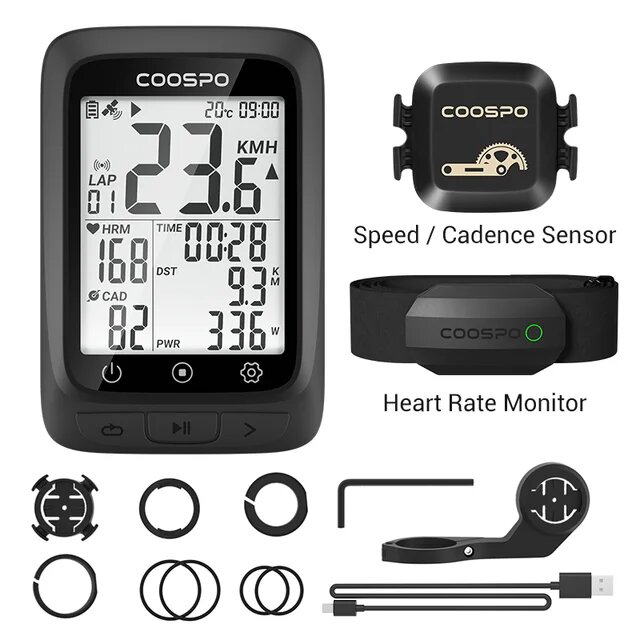 Coospo BC107 Велокомпьютер GPS Черный, Packge H