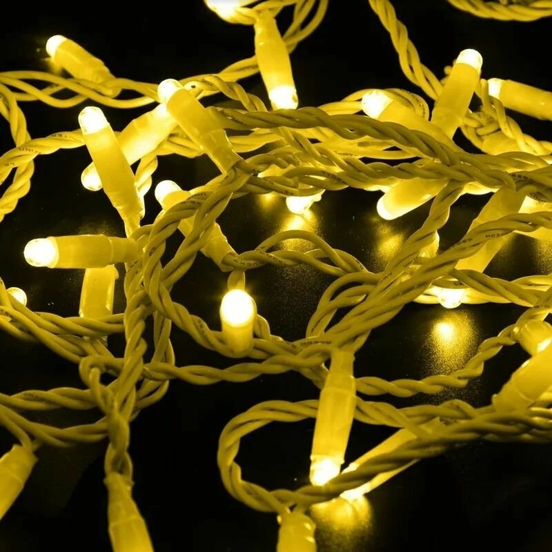 Гирлянда "Нить" 10м, белый ПВХ, цвет желтый
