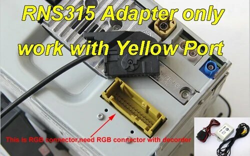 Адаптер V9.3 CVBS RGB и адаптер AV-RGB-конвертера для VW Volkswagen RNS510 RNS 510 RNS315 315, адаптер для камеры с откидным логотипом RNS315