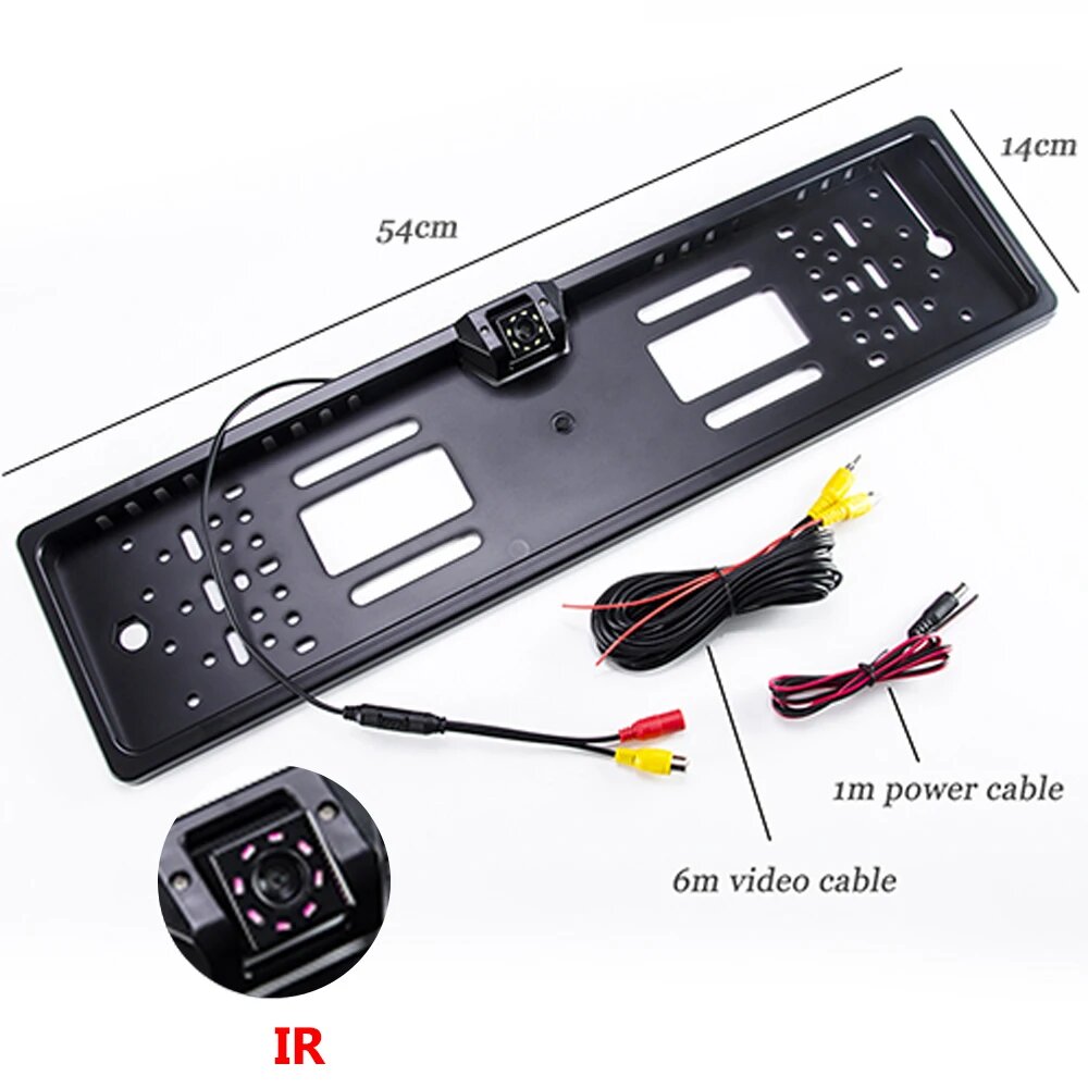 Автомобильная камера заднего вида, беспроводная европейская номерная рамка, Wire 8 IR