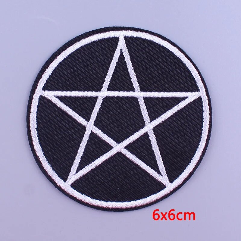 Черно-белые вышитые нашивки в стиле рок Prajna Черный, PE5362CT